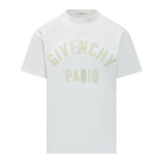 Givenchy T-Shirt aus Baumwolle mit Paris-Stickerei - - Tops - Herren - Wei&szlig; - M