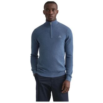 GANT Klassischer Baumwoll-Piqu&eacute; Half-Zip Pullover - - Sweatshirts & Hoodies - Herren - Blau - 4XL