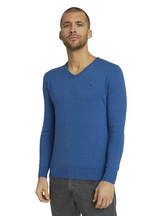 Tom Tailor Herren Basic Strickpullover mit V-Ausschnitt
