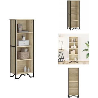 vidaXL B&uuml;cherregal Sonoma-Eiche 50x31x137,5 cm Holzwerkstoff - B&uuml;cherregal - B&uuml;cherregale - B&uuml;cheraufbewahrung - Lagerschrank
