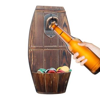 Generico Ouvre-bouteille mural extérieur - Ouvre-bouteille mural - Ouvre-bouteille en bois | Décoration douvre-bouteille mural avec classeur pour bouchon Décap