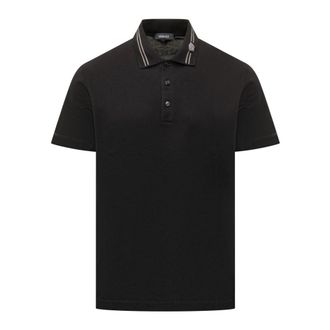 Versace Homme, Tops, Noir, Taille: 2XL Polo Piqu&eacute;