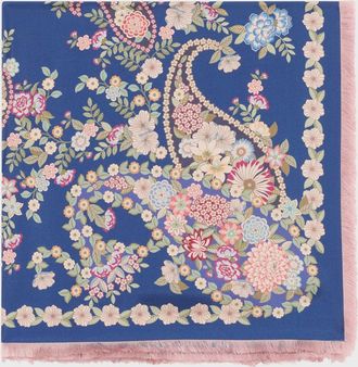 Gerard Darel Carr&eacute; imprim&eacute; floral en soie - DIANE - Turquoise