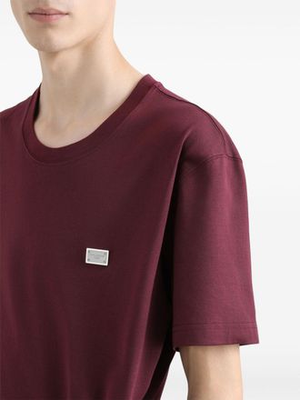 Dolce & Gabbana t-shirt à plaque logo - Rouge