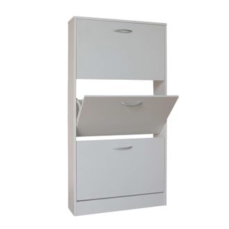 Hti-Line Schuhschrank Thekla Schrank Aufbewahrung Schuhregal Schuhkommode Schuhkipper Modern Organizer Tower Hausschuheregal mit 3 Schubladen Wei&szlig;