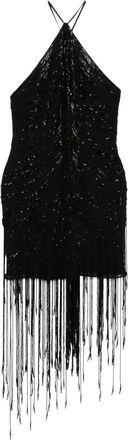 Amen robe frang&eacute;e &agrave; dos-nu - Noir