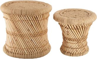 Atmosphera Atmosphera - Set aus 2 Beistelltischen aus Seil - Beige