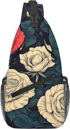 Generic Sac &agrave; dos &agrave; bandouli&egrave;re de style boh&egrave;me avec fleurs pour homme