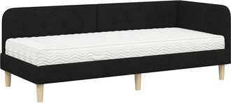 vidaXL Cornice Del Letto Ad Angolo Nero 80 X 200 Cm Tessuto Vidaxl