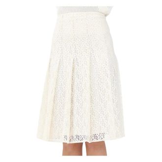 Max Mara Femme, Jupes, Blanc, Taille: 40 FR Beta Svasata Midi Skirt