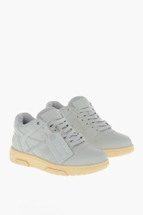 Off-white Leather Low-Top Sneakers GLOVE With Contrasting Sole Off-White