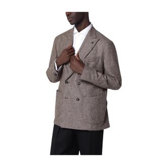 Santaniello Doppelreihiger Blazer - - Jackets - Herren - Braun - L