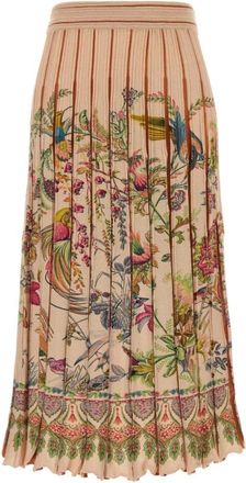 Etro Femme, Jupes, Multicolore, Taille: 40 FR Jupe midi pliss&eacute;e en m&eacute;lange de coton