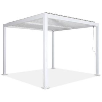 Sweeek Pergola bioclimatique blanche. aluminium et acier. 3x3m. lames orientables