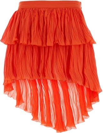 Blumarine Femme, Jupes, Rouge, Taille: 34 FR Crepe Mini Skirt