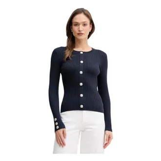 Marc Aurel Pullover mit Knopfleiste - - Knitwear - Damen - Blau - M