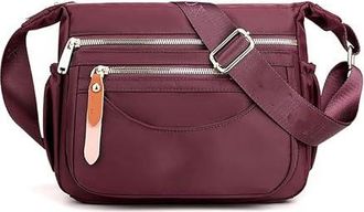 Generic Garhomtur Sac &agrave; bandouli&egrave;re multi-poches de grande capacit&eacute; pour femme, en nylon imperm&eacute;able, d&eacute;contract&eacute;, sac &agrave; bandouli&egrave;re unique, Rouge