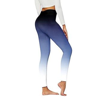 Generic Legging d&eacute;contract&eacute; et confortable pour femme avec imprim&eacute; d&eacute;grad&eacute;, noir fonc&eacute;, XXL