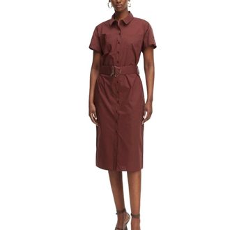 Patrizia Pepe Femme, Robes, Brun, Taille: 42 FR Abito chemisier