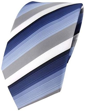 TigerTie Designer cravate en bleu foncé gris blanc rayé - Tie