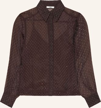Maje Hemdbluse Mit Schmucksteinen braun