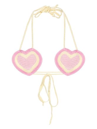 GCDS haut de bikini en crochet - Jaune