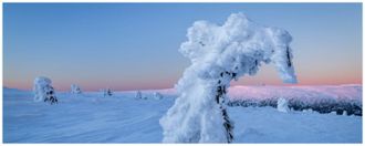 Wallario Glasbild Schneeskulptur - 50 x 125 cm Wandbilder Glas in Premium-Qualit&auml;t: Brillante Farben, freischwebende Optik