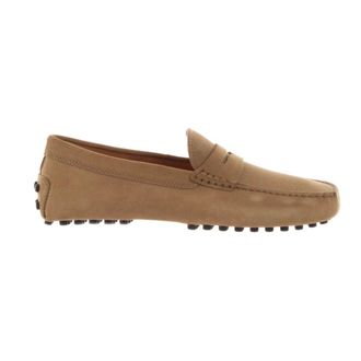 Tod's Homme, Chaussures, Beige, Taille: 39 1/2 EU Suede Moccasin