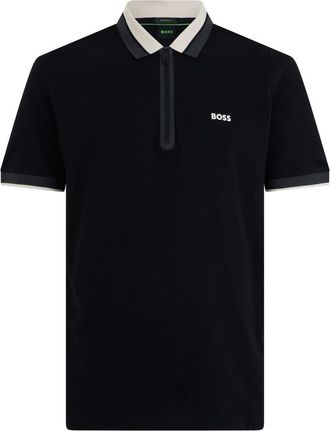 HUGO BOSS Homme, Tops, Noir, Taille: 2XL Polo en coton zipp&eacute;