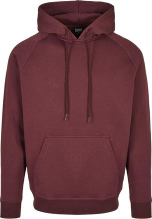 Urban Classics Herren Blank Hoody - Locker Geschnittener Kapuzenpullover mit K&auml;ngurutasche und Verstellbarer Kapuze f&uuml;r Freizeit Alltag Sport und Streetwear,Cherry,4