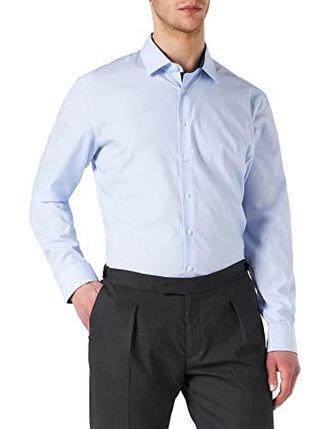 Seidensticker Chemise business homme Seidensticker - coupe slim - sans repassage - col Kent - manches longues - patch - rayures - 100 % coton