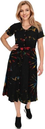 Kunst und Magie Sommerkleid Kleid Batik Sommerkleid Baumwoll Kleid Boho Ibiza Hippie Tie Dye