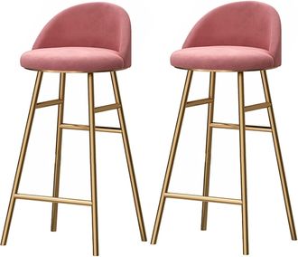 Generic Barhocker in Tresenh&ouml;he (66/76 cm) mit R&uuml;cken- und Fu&szlig;st&uuml;tze, samtbezogen, geeignet f&uuml;r K&uuml;cheninseln, Tragkraft: 150 kg