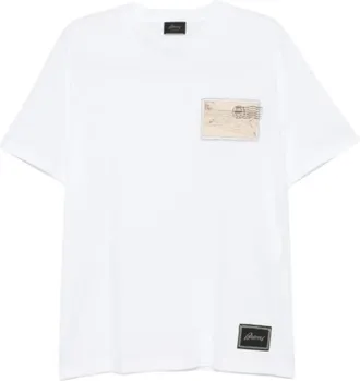 Brioni Homme, Tops, Blanc, Taille: 2XL T-shirt &agrave; imprim&eacute; graphique