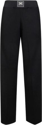 Elisabetta Franchi Femme, Pantalons, Noir, Taille: 42 FR Button Stripe Pantalons