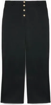 Fiorella Rubino Femme, Pantalons, Noir, Taille: 44 FR Pantalon Large en Tissu Scuba