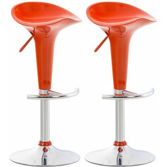 Clp Lot de 2 Tabourets de Bar Saddle Orange