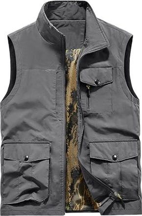 Generic Gilet softshell pour homme - Gilet de sport l&eacute;ger doubl&eacute; avec poches - Gilet de course - Grandes tailles - Gilet de travail ultra l&eacute;ger - Gilet dhiver