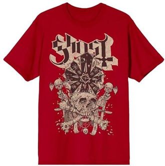 Ghost Skull n Blones Papa Homme T-Shirt Manches Courtes Rouge XL 100% Coton Regular/Coupe Standard