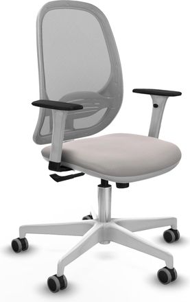 Piqueras y Crespo Schreibtischstuhl in Grau und Wei&szlig;, mit 1D-Armlehnen, h&ouml;henverstellbare Lendenwirbelst&uuml;tze, ausgestattet mit 3 Positionen und Schneideschaum, Grau/Wei