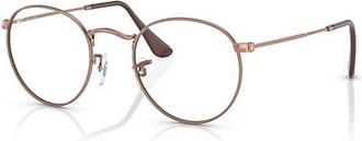 Ray-Ban Round Metal Optics Rotgold Fassung Klar Glas 47-21