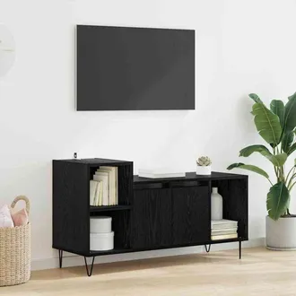 vidaXL vidaXL Meuble TV Ch&ecirc;ne noir 100 x 35 x 55 cm Bois ding&eacute;nierie