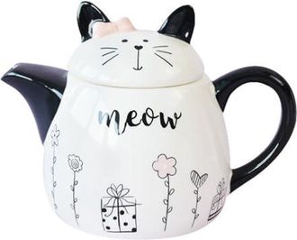 Pretyzoom Th&eacute;i&egrave;re en c&eacute;ramique pour chat - Th&eacute;i&egrave;re en c&eacute;ramique - Petite bouilloire pour th&eacute; en c&eacute;ramique