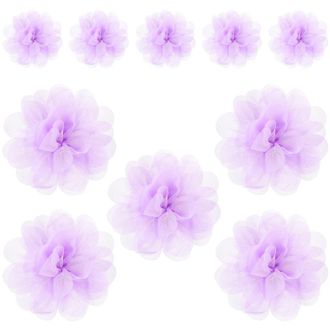 IFUNDOM K&uuml;nstliche Blumen 5cm Netzblumen 10 St&uuml;ck Bastelblumen f&uuml;r Haarschmuck Selbstgemacht Brautstrau&szlig; Handdekoration in Hellviolett