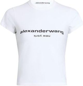 Alexander Wang T-shirt &agrave; strass en coton m&eacute;lang&eacute;