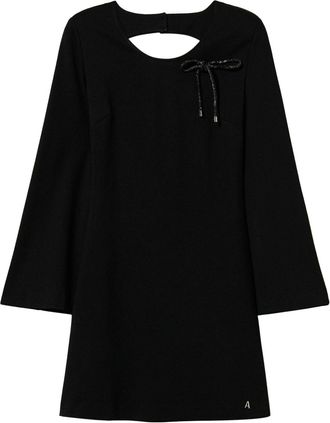 Twin-Set Minikleid mit Strass-Brosche - Schwarz