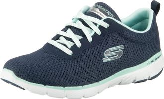 Skechers Damen Flex Appeal 3.0 First Insight Sneaker, Navy Mesh Aqua Trim, 37 EU