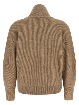 Brunello Cucinelli English Rib Cashmere Sweater - Beige