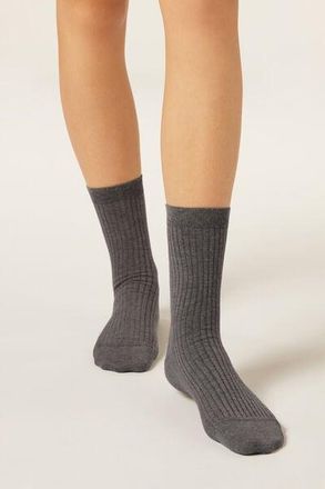 Calzedonia Kurze Socken Mit Cashmere Grau