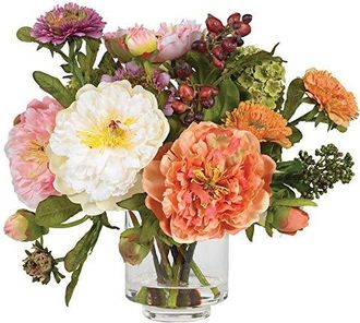 Nearly Natural 4689 Mini-Pingstrosen-Arrangement, aus Seide, Sortiert